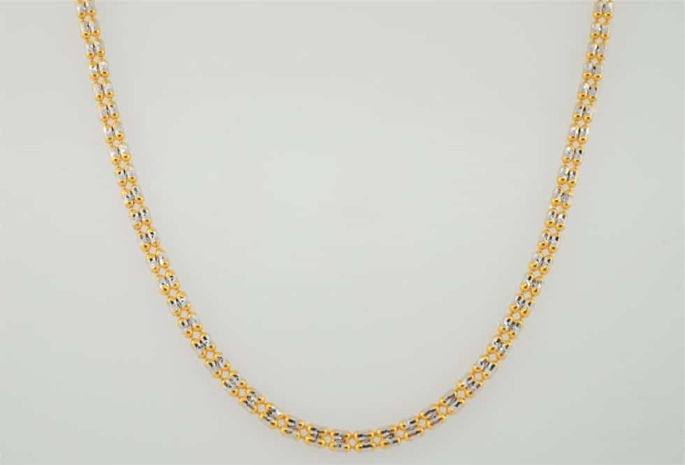 22k Two Tone Box Style Chain 12.10g | OM Jewellers