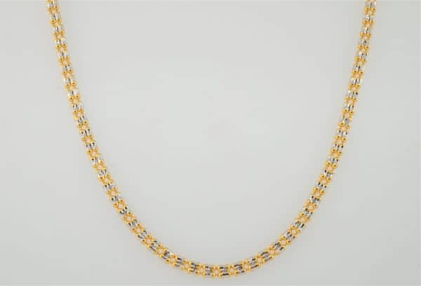 22k Two Tone Box Style Chain 12.10g | OM Jewellers