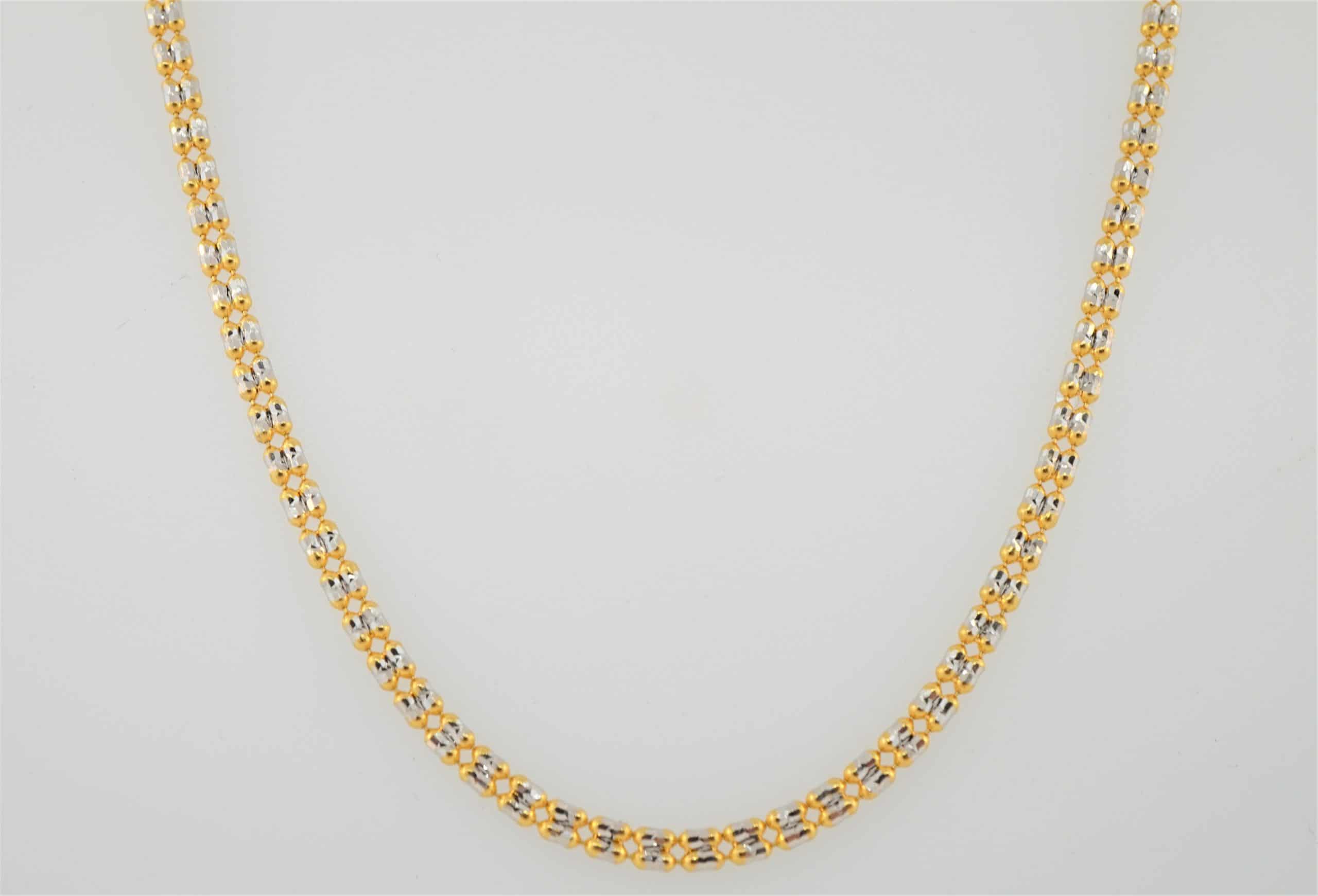 22k Two Tone Box Style Chain 12.10g | OM Jewellers